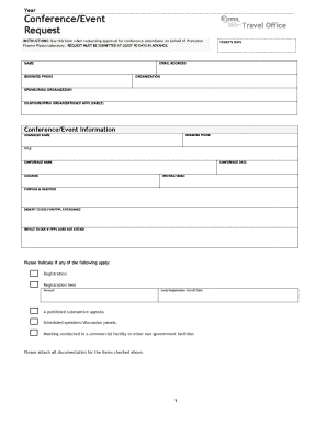Fillable Online travel pppl Conference Attendance Approval Request Form for ... - PPPL Travel ...