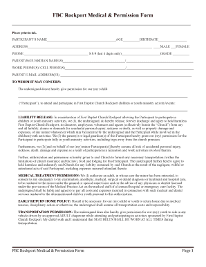 Fillable Online FBC Medical Release Form Fax Email Print - pdfFiller