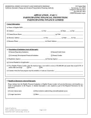 Fillable Online treasurer ca Application - Part I - State Treasurer's ...