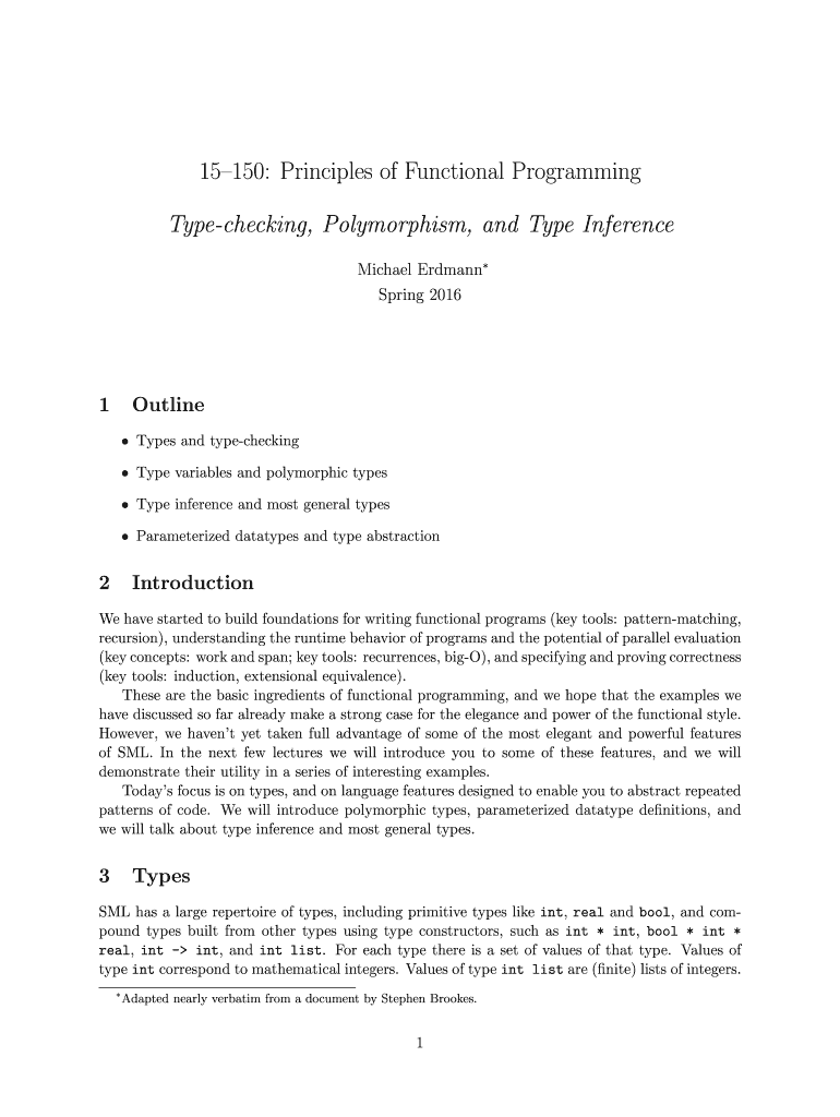 Fillable Online cs cmu Type checking, Polymorphism, and Type Inference - cs cmu Fax Email Print ...