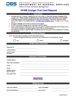 Fillable Online documents dgs ca OFAM Voyager Fuel Card Request Fax ...