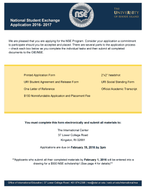 Fillable Online National Student Exchange Application DRAFT Fax Email ...