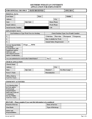 Fillable Online Complete PDF Staff Employment Application Fax Email Print - pdfFiller
