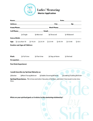 Fillable Online SIDE BY SIDE Mentor Ap Fax Email Print - pdfFiller