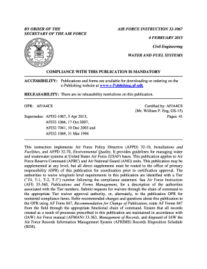Fillable Online AIR FORCE INSTRUCTION 32-1067 Fax Email Print - pdfFiller