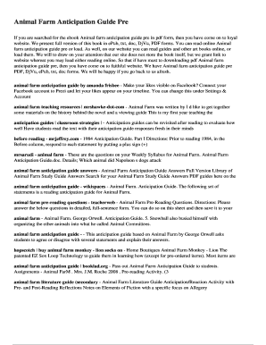 Fillable Online Animal Farm Anticipation Guide Pre - pajaritotv.com Fax ...