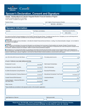 Fillable Online Spouse s Declaration, Consent and Signature Fax Email ...