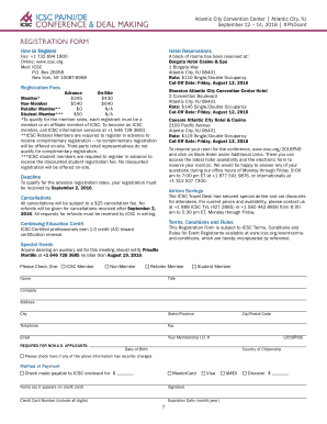 Fillable Online icsc REGISTRATION FORM - icsc.org Fax Email Print ...