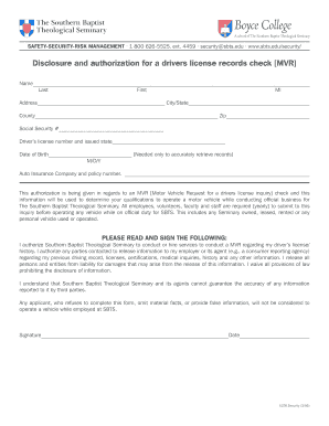 Fillable Online inside sbts Disclosure and authorization for a drivers license records ... Fax ...