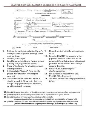 Fillable Online ccri EXAMPLE NEW CCRI PAYMENT ORDER FORM FOR AGENCY ...