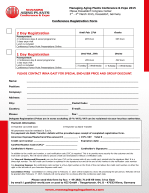 Fillable Online 2 Day Registration 1 Day Registration Day 1 Day 2 ...