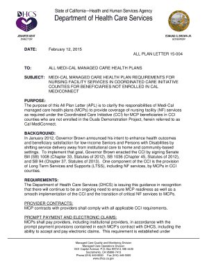 Fillable Online ALL PLAN LETTER 15-004 Fax Email Print - pdfFiller