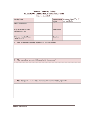 Fillable Online web tcc Tidewater Community College Faculty Evaluation Plan Fax Email Print ...
