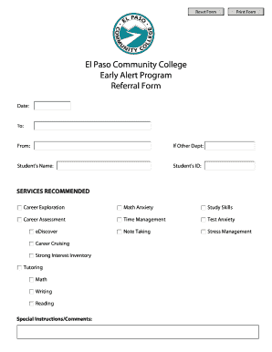 Fillable Online epcc Early Alert Program Fax Email Print - pdfFiller