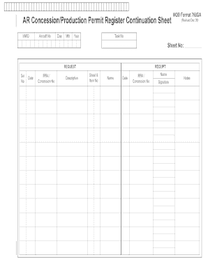 Fillable Online AR Concession/Production Permit Register Continuation ...