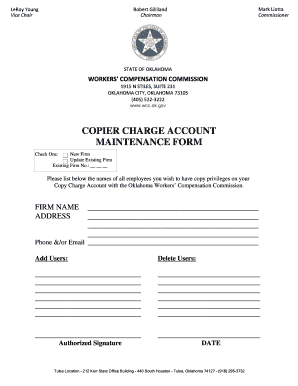 Fillable Online Copier Charge Account Form Fax Email Print - pdfFiller