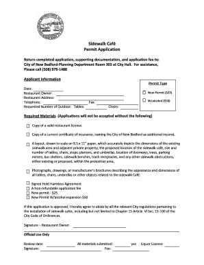 Fillable Online newbedford-ma Sidewalk Caf Fax Email Print - pdfFiller