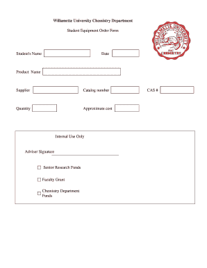 Fillable Online willamette Student Equipment Order Form.pdf Fax Email ...