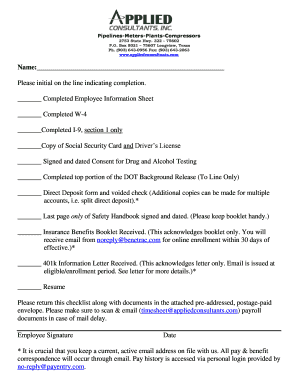 Fillable Online Please initial on the line indicating completion ...