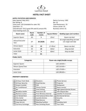 Fillable Online HOTEL FACT SHEET FORM Fax Email Print - pdfFiller
