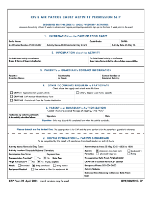 Fillable Online sq45 cawgcap Bring a form 32 - Civil Air Patrol ...