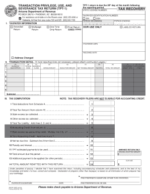 Fillable Online TPT-1 return is due the 20th day of the month following Fax Email Print - pdfFiller