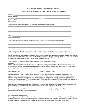 Fillable Online Architectural Modification or Improvement Application ...
