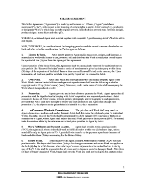 Fillable Online SELLER AGREEMENT Fax Email Print - pdfFiller
