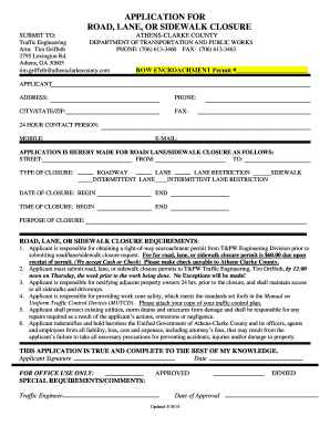 Fillable Online Lane Closure Form Fax Email Print - pdfFiller