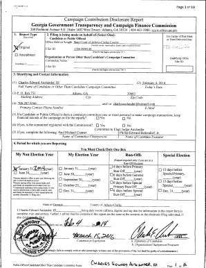 Fillable Online Campaign Contribution Disclosure Report - Athens, Ga ...