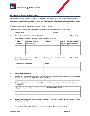 Fillable Online Part II: Attending Physician Statement Stroke Fax Email Print - pdfFiller