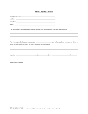Fillable Online Simple Photo Release Form Template StudioBinder Fax ...