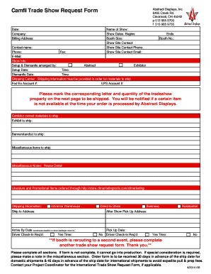 Fillable Online Camfil Trade Show Request Form Fax Email Print - pdfFiller