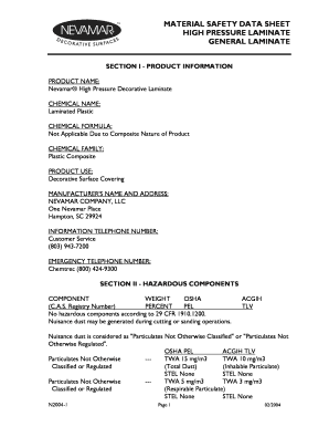 Fillable Online GENERAL LAMINATE Fax Email Print - pdfFiller