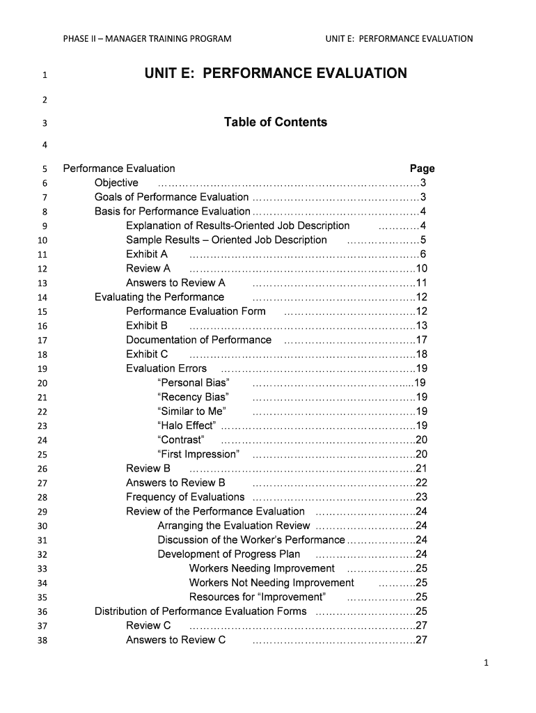 Fillable Online cdnlfk pbrc Unit E Performance Evaluations- finished.docx Fax Email Print ...