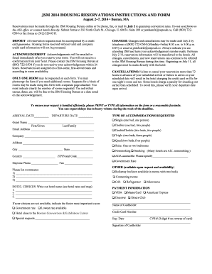 Fillable Online amstat JSM 2014 Housing Reservations Instructions and ...
