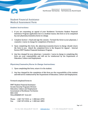 Fillable Online Student Financial Assistance Medical Assessment Form Fax Email Print - pdfFiller