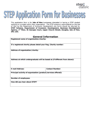 Fillable Online gov Organisation STEP Application Form - Isle of Man ...