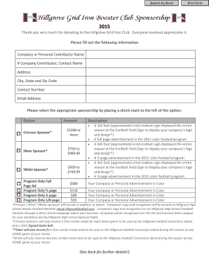 Fillable Online Thank you very much for donating to the Hillgrove Grid Iron Club Fax Email Print ...