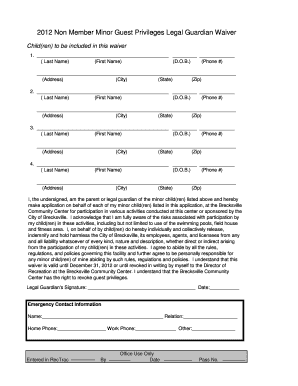 Fillable Online guardian waiver.xls Fax Email Print - pdfFiller