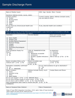 Fillable Online delvalle bphc Sample Discharge Form - delvalle.bphc.org Fax Email Print - pdfFiller