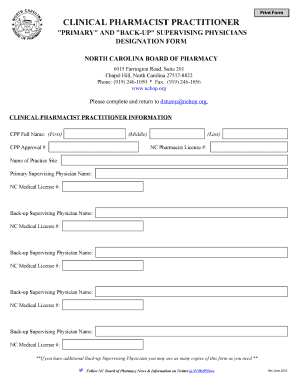 Fillable Online ncbop CLINICAL PHARMACIST PRACTITIONER - ncbop.org Fax ...