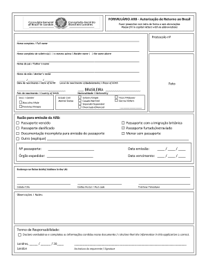 Fillable Online Form ARB Aut Retorno ao Brasil - sistemas.mre.gov.br ...