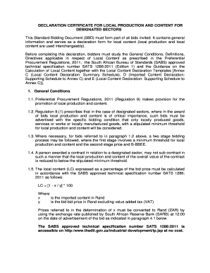 Fillable Online agriseta co DECLARATION CERTIFICATE FOR LOCAL ...