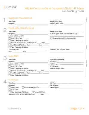 Fillable Online Whole-Genome Gene Expression DASL HT Assay Lab Tracking ...