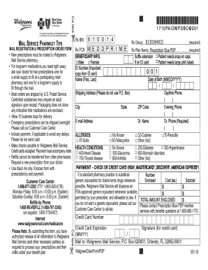 Fillable Online Walgreens Mail Order and Registration Form for Medicare ...