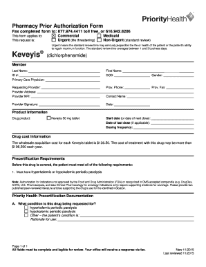 Fillable Online Prior authorization form. Request determination and ...