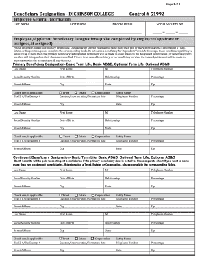 Fillable Online dickinson Pru Group Life OGL (Non Personalized ...