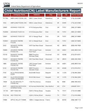Fillable Online decal ga Child Nutrition(CN) Label Manufacturers Report ...