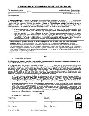 Fillable Online HOME INSPECTION AND RADON TESTING ADDENDUM Fax Email ...